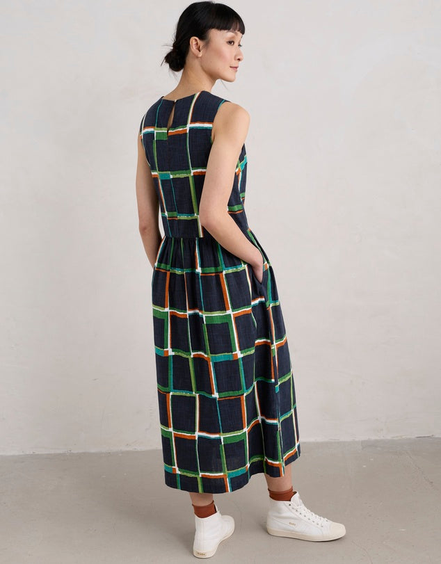 Brouse Dress in Window Panes Maritime– Dalcheri